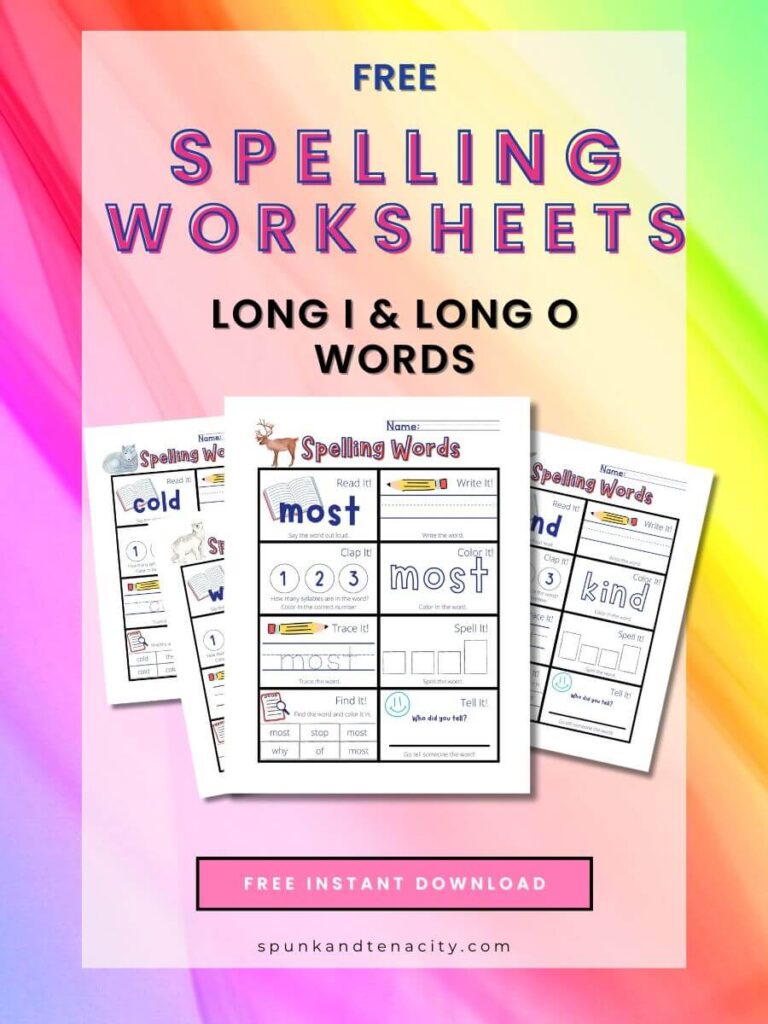 Free Spelling Worksheets for the Tricky Long I and Long O